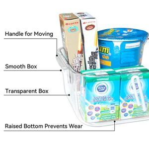 Pafino Plastic Storage Baskets - Small Pantry Organizer Bins Stackable Basket Household Organizers for Kitchen, Shelves, Countertops, Desktops, Cabinets, Bedrooms and Bathrooms (acrylic)