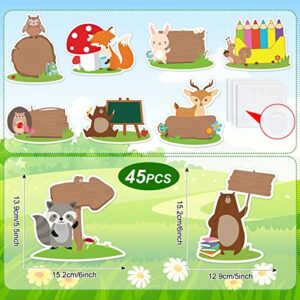 45 Pieces Woodland Animal Friends Cutout, Woodland Creatures Forest Classroom Decoration for Bulletin Board Classroom School Jungle Animals Baby Shower Theme Party Supplies