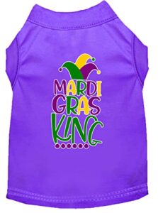 brightt - mardi gras king screen print mardi gras dog shirt purple med for pet dog puppy pup pupper doggos