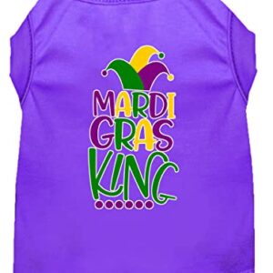 BRIGHTT - Mardi Gras King Screen Print Mardi Gras Dog Shirt Purple Med for Pet Dog Puppy Pup Pupper Doggos