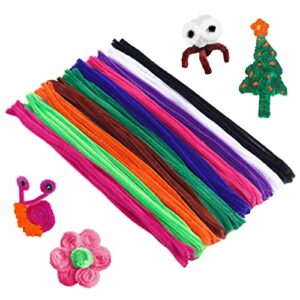 cuttte pipe cleaners craft supplies - 100pcs 10 colors pipecleaners craft kids diy art supplies, pipe cleaner chenille stems, multi-color pipe cleaners bulk (6 mm x 12 inch)