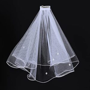 Gigicloud Dog Veil Dress Bride Costume Pet Wedding Veil with Clip Handmade Dog Hair Bow Veil Headwear Dog Hair Accessories for Valentines Day Wedding Party Decoration One Size