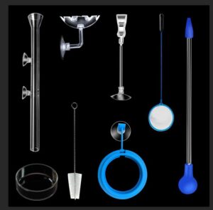 shrimp feeding tube with feeding bowl and dish，shrimp feeding dish with suction cup，tube cleaning brush，shrimp feeder with bulb，feeding ring，aquarium feeding clamp,aquarium net