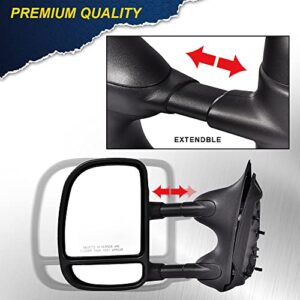 CHEDA Manual Towing Side View Mirrors, Compatible with 1999-2016 Ford F250 F350 F450 Super Duty Left & Righ, Black