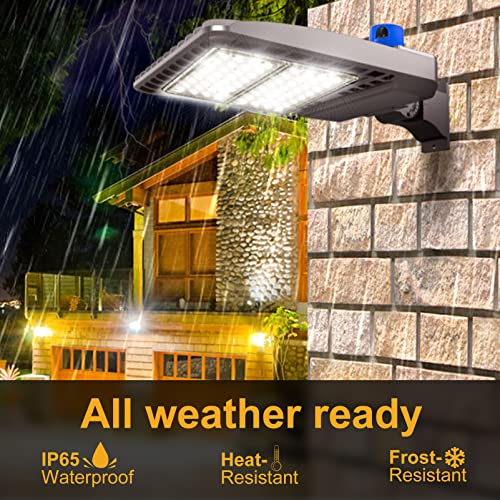 ACOHOOK 200W LED Parking Lot Light(28000Lm Eqv 800W HID/HPS) 5000K Adjustable Arm Mount with Photocell, ETL Listed, IP65 Waterproof Outdoor Area Lighting,Street Flood Lighting for Yard/Driveway- 2Pack