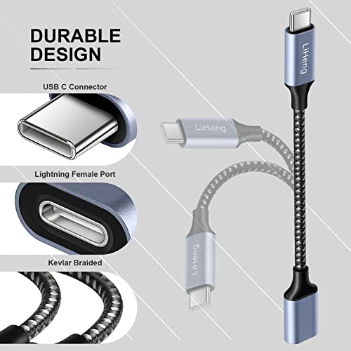 USB C to Lightning Audio Adapter Compatible with iPad Pro MacBook USB-C Phone to Lightning Earphones,Not Support Charging