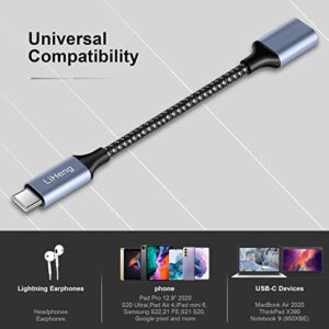 USB C to Lightning Audio Adapter Compatible with iPad Pro MacBook USB-C Phone to Lightning Earphones,Not Support Charging