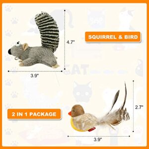 LEFFSOFIZ 2 PCS Cat Toys for Indoor Cats Chirping Bird Cat Toys Interactive Feather Toy Birds Squeak Kitten Toys Cat Toy Electronic Bird Toys for Kittens