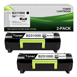 (2 pack, black) b2338 b231000 compatible toner cartridge replacement for b2338dw b2442dw b2546dn b2546dw b2650dn b2650dw mb2338adw mb2546adwe printer toner cartridge, by sold xenonk