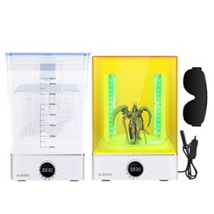 elegoo mercury xs bundle wash and cure station with handheld uv curing lamp suitable for saturn mars msla 3d printers