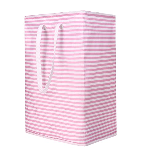 72L Laundry Basket Freestanding Waterproof Laundry Hamper Collapsible Tall Clothes Hamper with Handles for Clothes Toys (Pink)