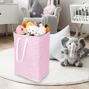 72L Laundry Basket Freestanding Waterproof Laundry Hamper Collapsible Tall Clothes Hamper with Handles for Clothes Toys (Pink)