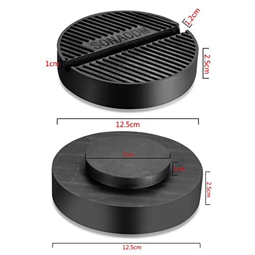 SONAODM Universal Floor Jack Rubber Pad Jack Pad Adapter Pinch Weld Side Frame Rail Protector Puck/Pad (2 Pack) (QJD-dian zi)