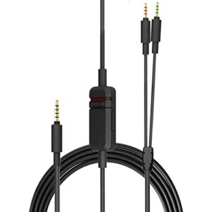 KOCOME Universal 3.5mm Audio Headphone Cable Compatible with Beyerdynamic MMX300 Headset Oxygen-Free Copper Wire Replacement Headphone Cable, Black