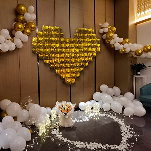 PartyWoo Gold Heart Balloons, 2 pcs 55 Inch Large Heart Balloons, Giant Foil Balloons, Large Mylar Balloons, Heart Balloons for Birthday Decorations, Wedding Decorations, Bridal Shower Decorations