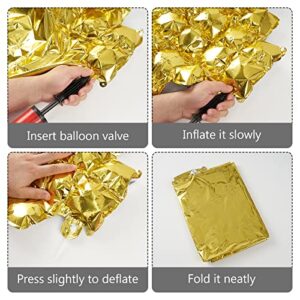 PartyWoo Gold Heart Balloons, 2 pcs 55 Inch Large Heart Balloons, Giant Foil Balloons, Large Mylar Balloons, Heart Balloons for Birthday Decorations, Wedding Decorations, Bridal Shower Decorations