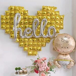 PartyWoo Gold Heart Balloons, 2 pcs 55 Inch Large Heart Balloons, Giant Foil Balloons, Large Mylar Balloons, Heart Balloons for Birthday Decorations, Wedding Decorations, Bridal Shower Decorations