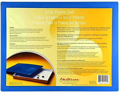 Masterson Sta-Wet Paint Palette with Airtight Lid, 16 x 12 Inch Artist Palette Seal Box with Airtight Lid, for Oil Based Paint, Keeps Wet Paint Fresh for Days, and Number 1 in Service Tissue Pack