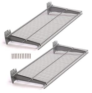 baoz 2pcs wall shelf kit garage storage rack heavy duty metal carbon steel floating shelf mounted ventilated shelves for slatwall(12x24in)