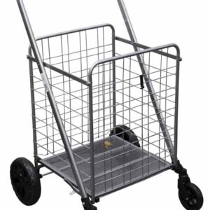 Utility Folding Shopping Cart with 360° Wheels for Grocery, Laundry and Travel, 88lbs Capacity (X-Large)