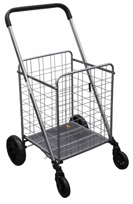 Utility Folding Shopping Cart with 360° Wheels for Grocery, Laundry and Travel, 88lbs Capacity (X-Large)