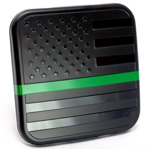 eVerHITCH American Flag Hitch Cover Plug (Fits 2" Receiver, Black with Green Line)