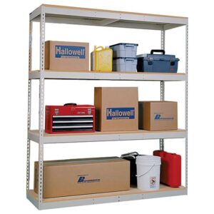 shelving inc. 36" d x 72" w x 84" h - 4-shelf gray double rivet starter unit - particle board decking