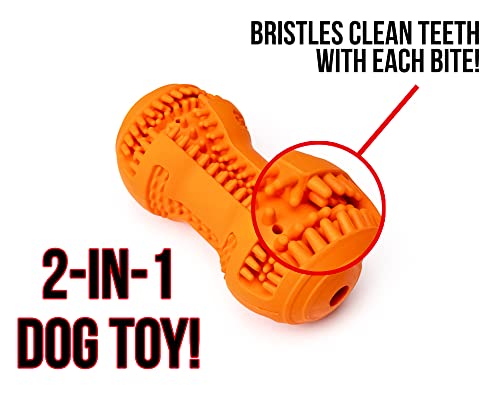 Fillable Dog Toy/Teeth Cleaning/Use with Peanut Butter or Toothpaste- Aggressive Chewers-Fillable Dog Chew Toy Dental Teeth Cleaning