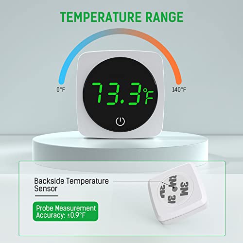 Digital Aquarium Thermometer, PAIZOO LED Display Thermometer for Aquarium Fish Tank, High Accurate to ±0.9°F, Touch & Sleep Mode, Thermometer with Temperature Sensor on The Back for Fish, Turtles