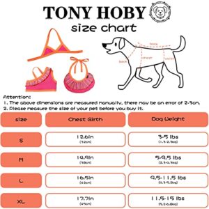 TONY HOBY Dog Swimsuit, Dog Bikini Swimming Dress, Dog Beach Dress in Seaside, Pool, Dog Bathing Suit for Small Medium Dog (3PCS, Orange, L)