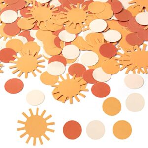 g1ngtar 320pcs boho sun round scatter confetti dot hippie muted sun confetti table decor first trip around the sun you are my sunshine party decoration for baby shower gender reveal wedding