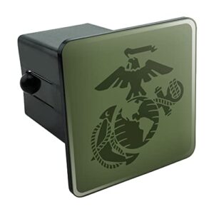 marines usmc green logo tow trailer hitch cover plug insert