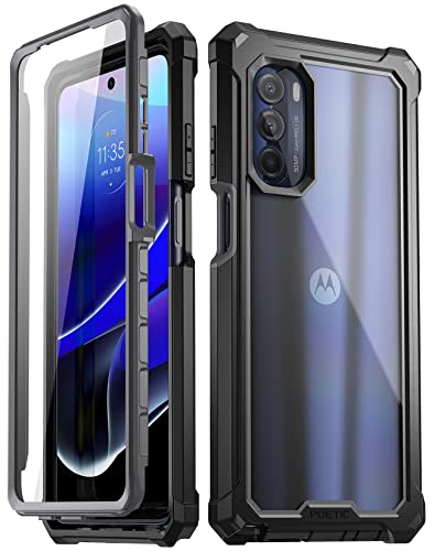 Poetic Guardian Case Designed for Motorola Moto G Stylus 5G (2022) Model #: XT2215, [6FT Mil-Grade Drop Tested], Full-Body Hybrid Shockproof Bumper Cover with Built-in Screen Protector, Black