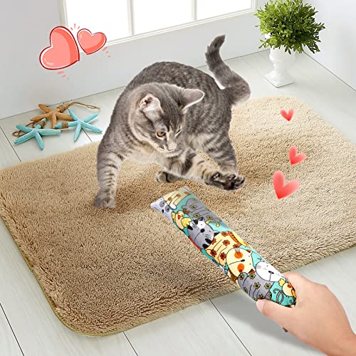 6 Pack Catnip Kicker Toy Interactive Cat Kicker Toy Kitty Kick Sticks for Cats, Durable and Bite Resistant Cat Chew Toy Indoor Cat Kick Pillow Toy with Cute Patterns for Kitten Pet Supplies, 10.6 Inch