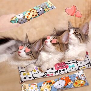 6 Pack Catnip Kicker Toy Interactive Cat Kicker Toy Kitty Kick Sticks for Cats, Durable and Bite Resistant Cat Chew Toy Indoor Cat Kick Pillow Toy with Cute Patterns for Kitten Pet Supplies, 10.6 Inch