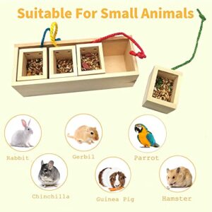 PINVNBY Wooden Enrichment Foraging Toys, Rabbit Puzzle Enrichment Toys Small Animals Interactive Hide Puzzle Snuffle Game for Rats,Guinea Pigs,Rabbits,Parrot