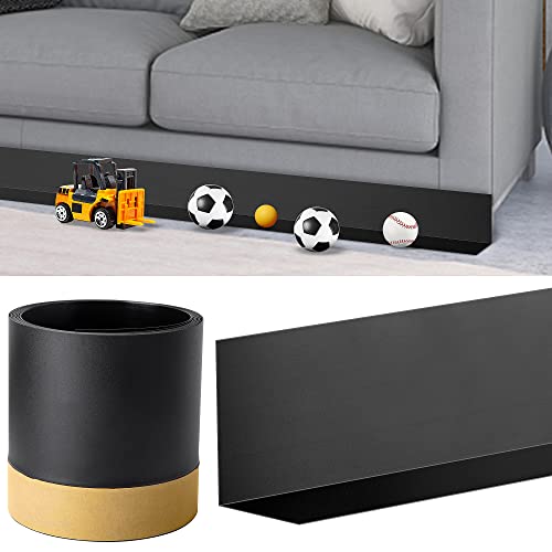 YPSLZY Toy Blockers for Furniture, Prevent Things from Going Under Sofa Couch Bed and Other Furniture - Hard Surface Floors Only,Easy to Install & Remove（Black