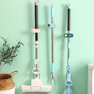 CARURLIFF 4 Packs Wall Mounted Mop and Broom Holder Toilet Brush Holder Organizer for Entryway, Door, Bathroom