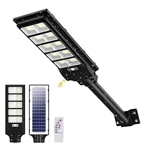 Ankishi 500W Solar Street Lights Outdoor Waterproof,6500K 50000LM Street Lights Solar Powered with Motion Sensor and Remote Control,Dusk to Dawn Solar Outdoor Light,for Parking Lot, Yard, etc.