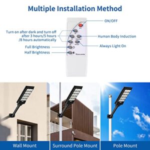 Ankishi 500W Solar Street Lights Outdoor Waterproof,6500K 50000LM Street Lights Solar Powered with Motion Sensor and Remote Control,Dusk to Dawn Solar Outdoor Light,for Parking Lot, Yard, etc.