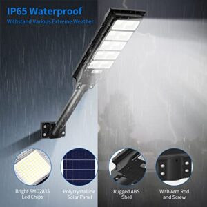 Ankishi 500W Solar Street Lights Outdoor Waterproof,6500K 50000LM Street Lights Solar Powered with Motion Sensor and Remote Control,Dusk to Dawn Solar Outdoor Light,for Parking Lot, Yard, etc.