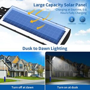 Ankishi 500W Solar Street Lights Outdoor Waterproof,6500K 50000LM Street Lights Solar Powered with Motion Sensor and Remote Control,Dusk to Dawn Solar Outdoor Light,for Parking Lot, Yard, etc.