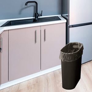 ROYFACC Small Trash Can Plastic Bathroom Wastebasket 3.2 Gallon Slim Garbage Container Bin with Handle for Home Kitchen Bathroom Bedroom Office, 2 Pack (Brown)