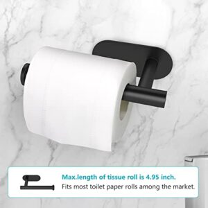 VMVN Adhesive Toilet Paper Holder Stand,Tissue Holder for Bathroom,Toilet Paper Holders Black,Stainless Steel Toilet Roll Holder, Wall Mount