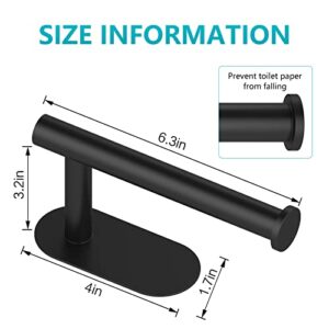 VMVN Adhesive Toilet Paper Holder Stand,Tissue Holder for Bathroom,Toilet Paper Holders Black,Stainless Steel Toilet Roll Holder, Wall Mount