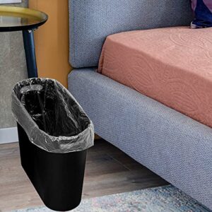 ROYFACC Small Trash Can Plastic Bathroom Wastebasket 3.2 Gallon Slim Garbage Container Bin with Handle for Home Kitchen Bathroom Bedroom Office, 2 Pack (Black)