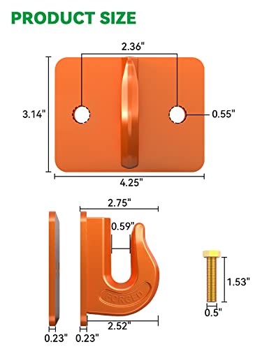 Sulythw 3/8" Tractor Bucket Hooks, (3 Pack) Max 15,000lbs Heavy Duty Bolt On Grab Hook, Grade 70 Forged Steel Tow Hook for John-Deere Kubata Kioti Truck UTV ATV Loader Skid Steer