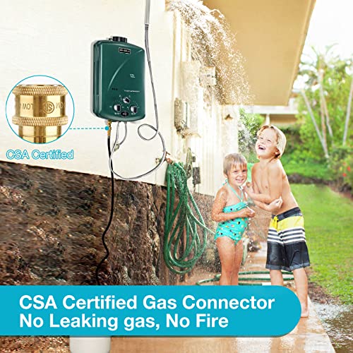 Gateenon 3.2GPM 12L Tankless Water Heater Propane Outdoor - Liquid Propane Gas LPG Instant Hot Water Heater Portable With Digital For Camping Shower, RV, Home, Green