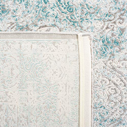 SAFAVIEH Passion Collection Accent Rug - 2'2" x 4', Turquoise & Ivory, Vintage Distressed Design, Non-Shedding & Easy Care, Ideal for High Traffic Areas in Entryway, Living Room, Bedroom (PAS401B)