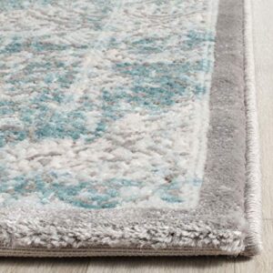 SAFAVIEH Passion Collection Accent Rug - 2'2" x 4', Turquoise & Ivory, Vintage Distressed Design, Non-Shedding & Easy Care, Ideal for High Traffic Areas in Entryway, Living Room, Bedroom (PAS401B)